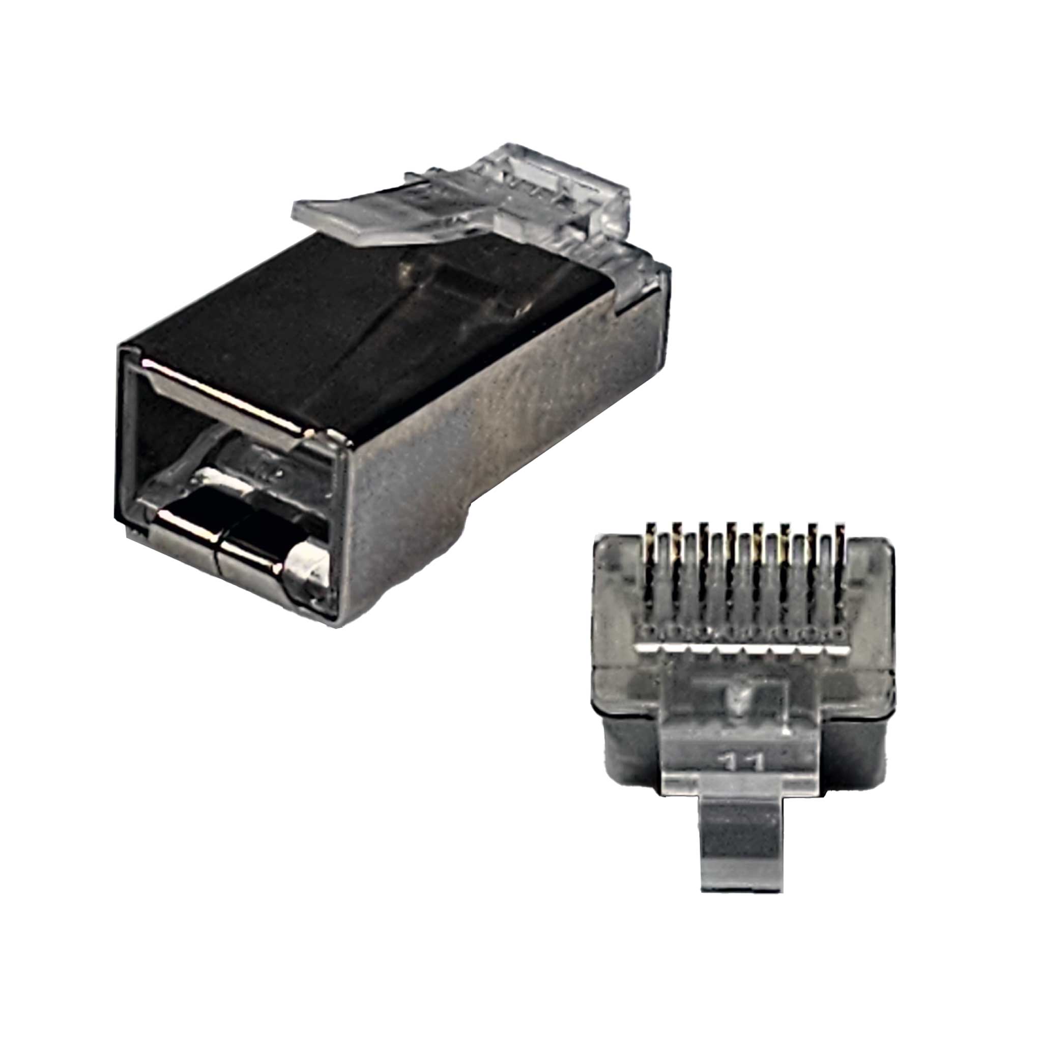 Logico RJ45 Pass Through Shielded Connector CAT5e/CAT6 100pcs - Tektel.com
